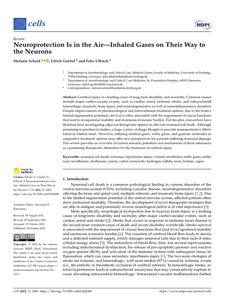 Neuroprotection in Anesthesiology | PDF | Stroke | Inflammation