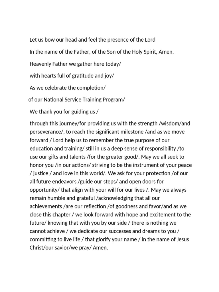 Opening Prayer | PDF