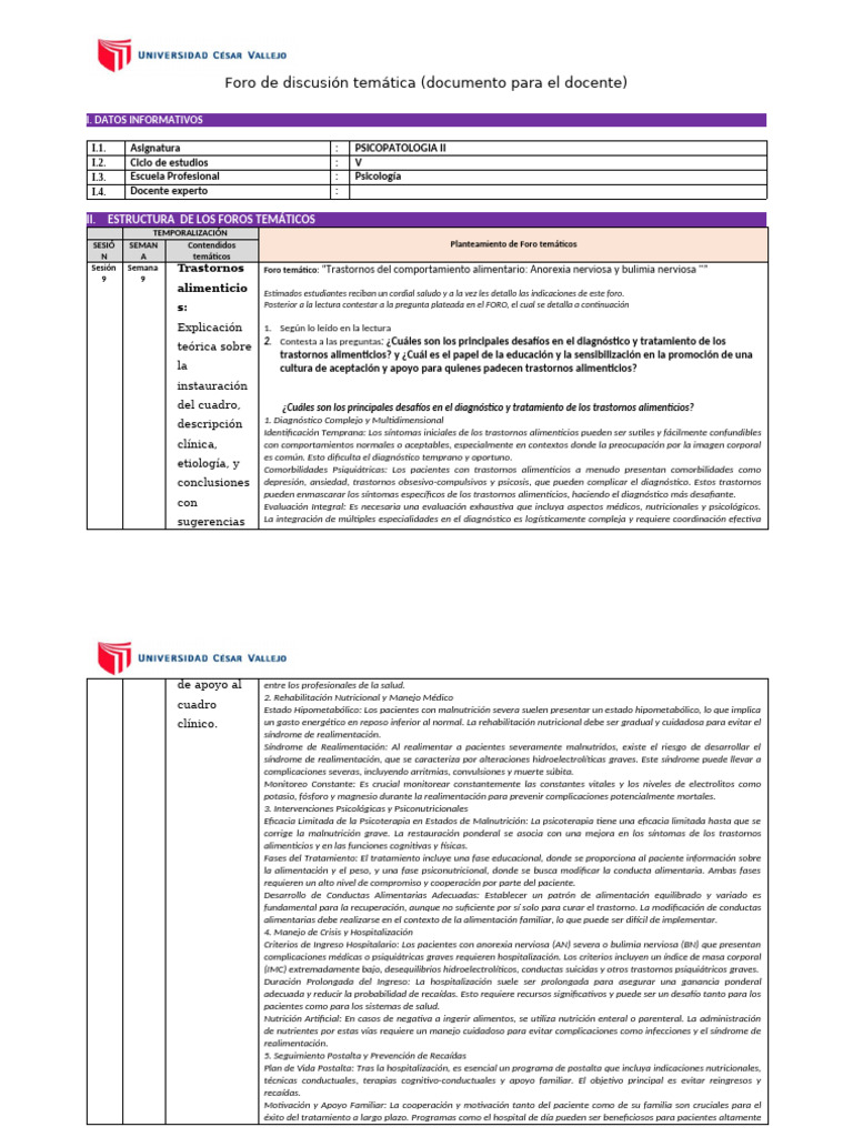 FORO DE DISCUSION TEMATICA-sesion 9 | PDF