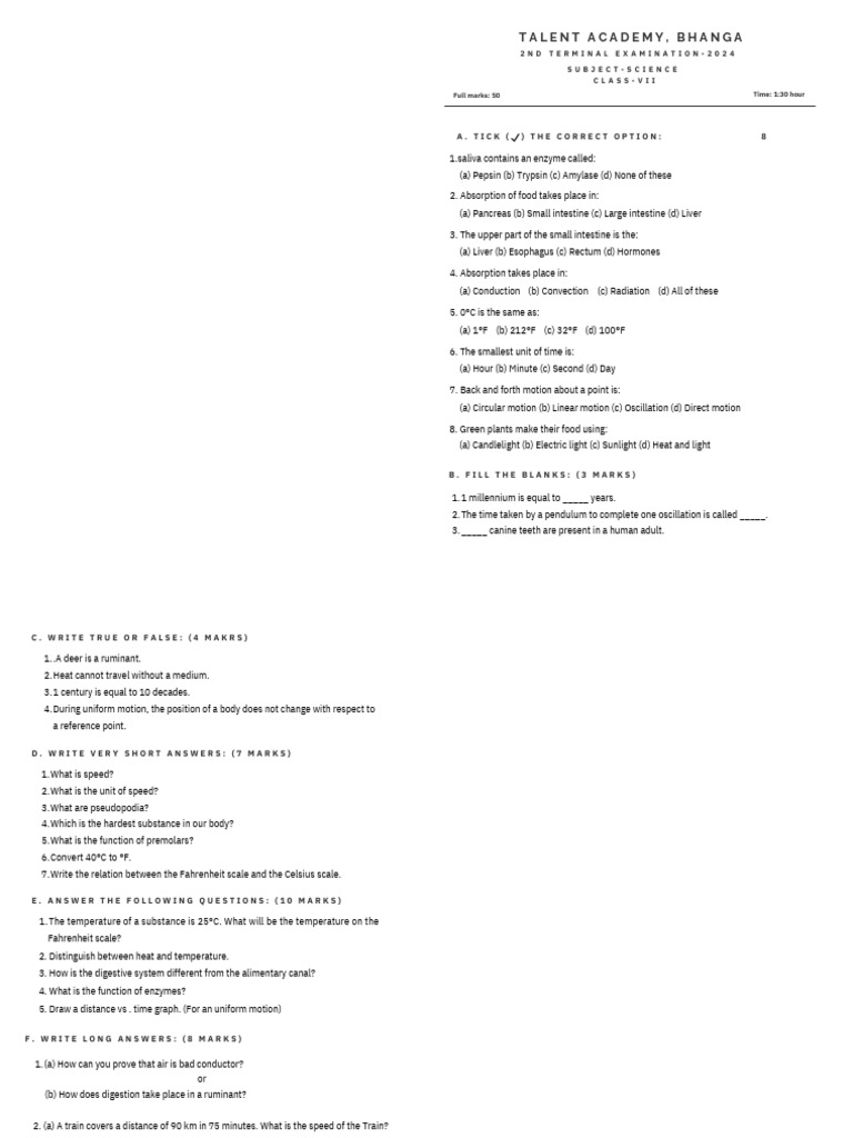 2ND TERMINAL, Science Class 7 PDF | PDF