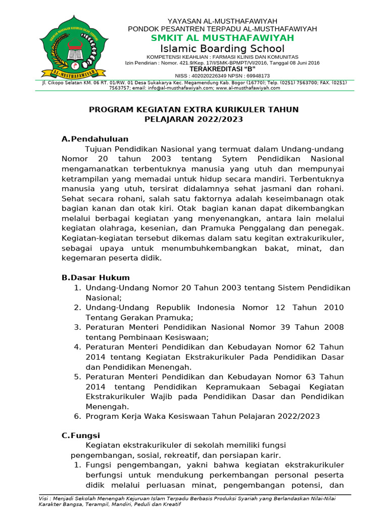 Program Ekskul | PDF