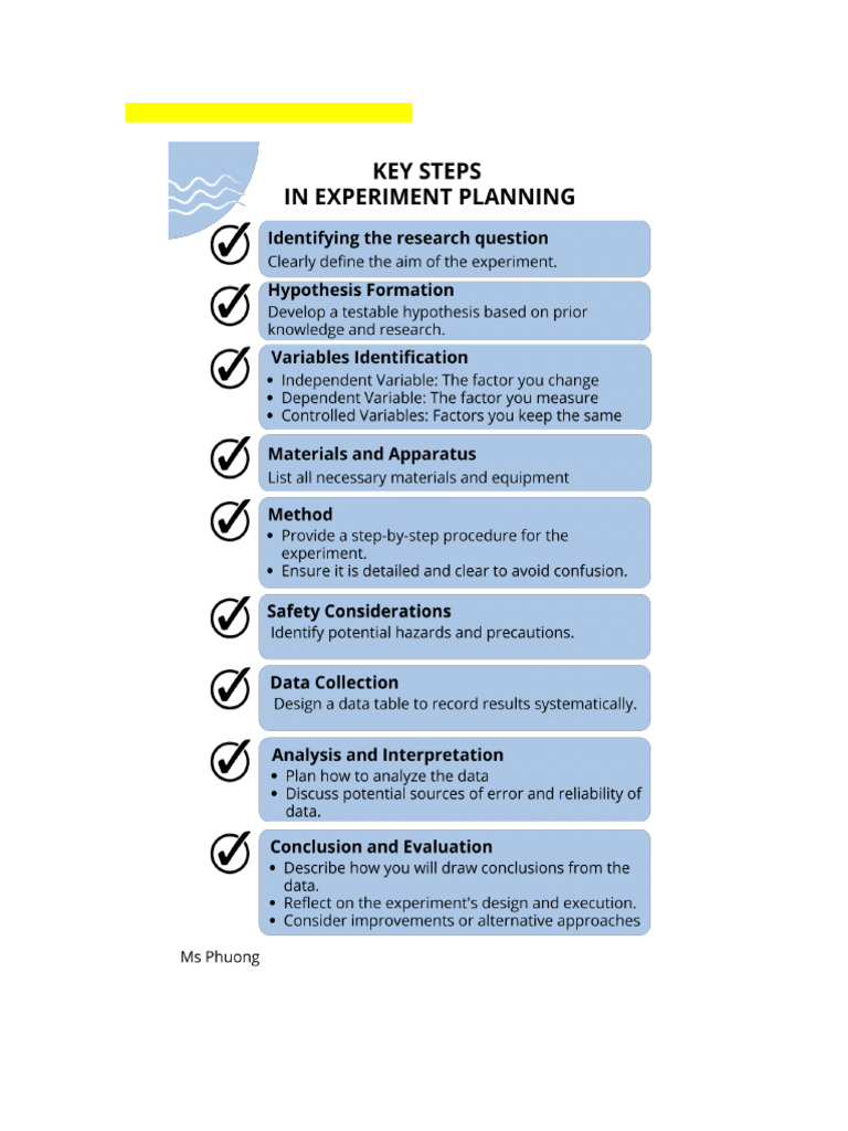 Resources - Key Steps in Experiment Planning | PDF