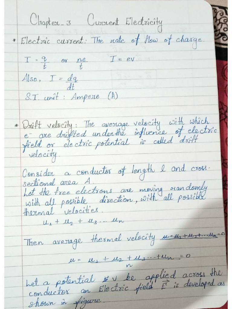 Current Electricity Chapter - 3 Physics | PDF