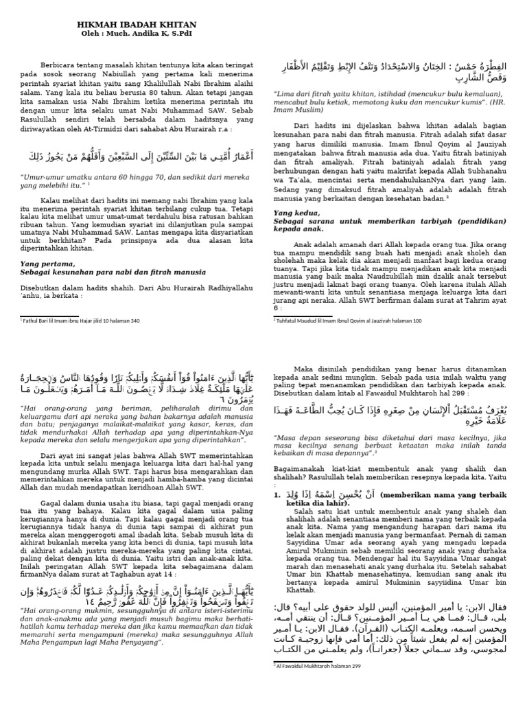Hikmah Ibadah Khitan | PDF