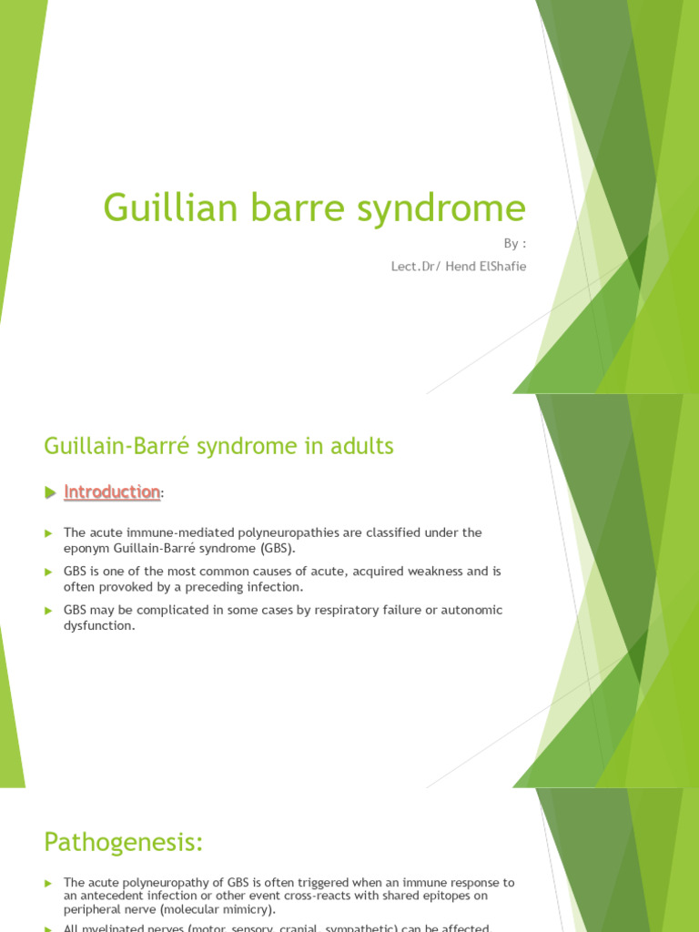 Guillian Barre Syndrome - معدلpptx | PDF