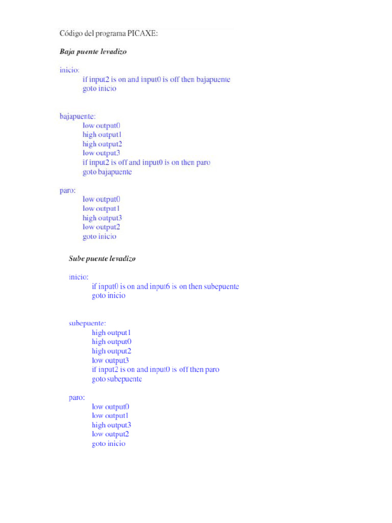 Comandos para Aplicacion de Puente de Elevacion | PDF