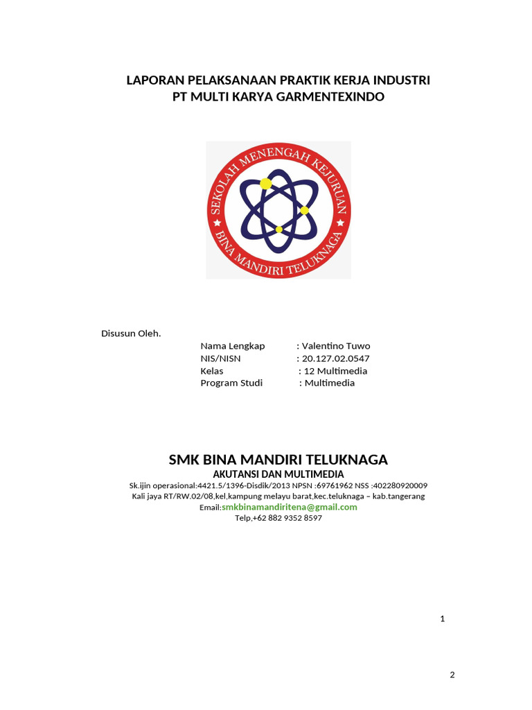 LAPORAN PRAKERIN 1 SIDANG Valen 2 | PDF