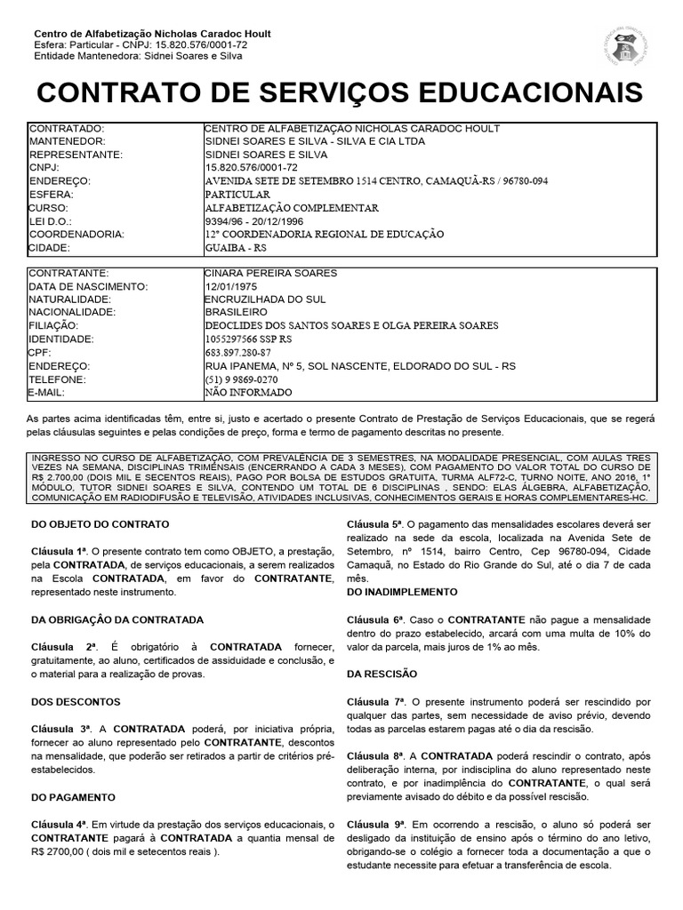 Contrato Cinara | PDF