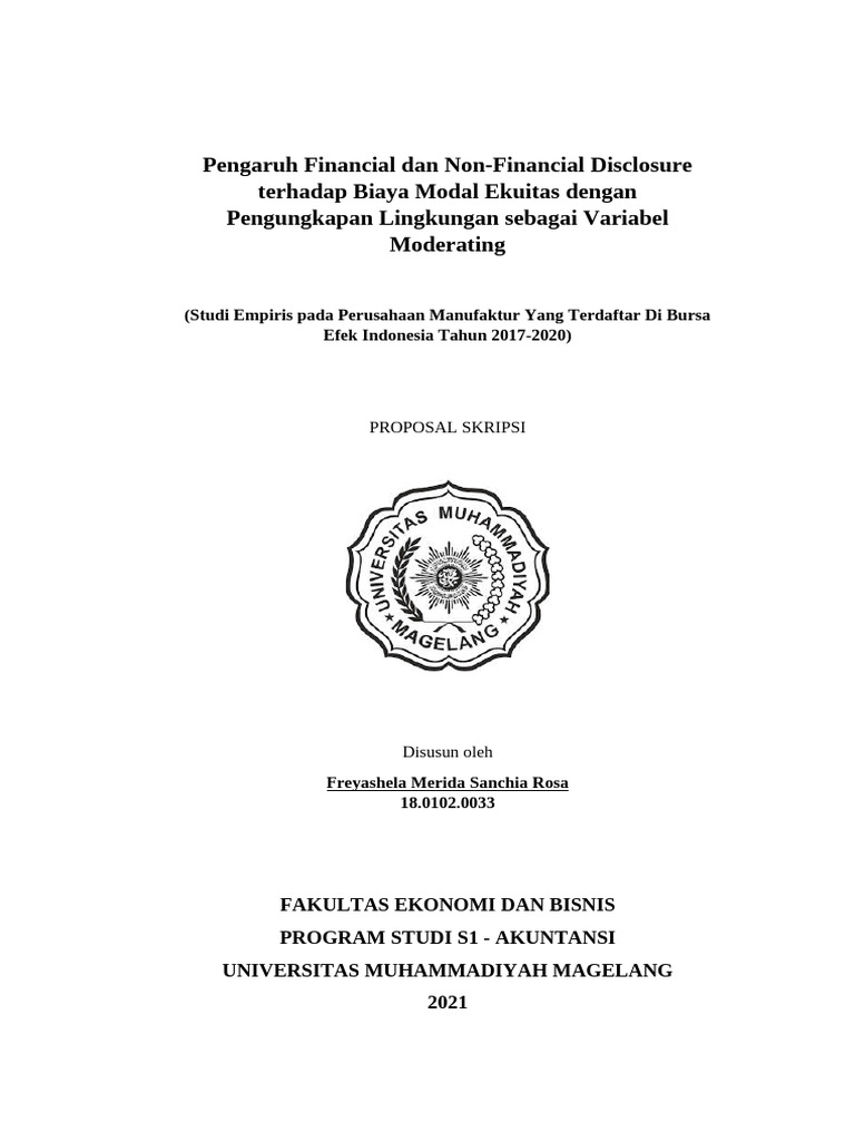 PROPOSAL SKRIPSI - For Merge | PDF | Financial Accounting | Investing