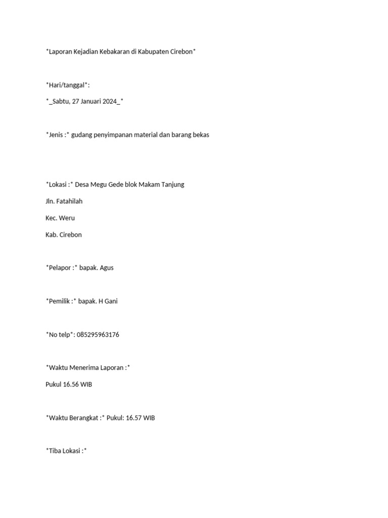 Laporan Kejadia-WPS Office 2 | PDF