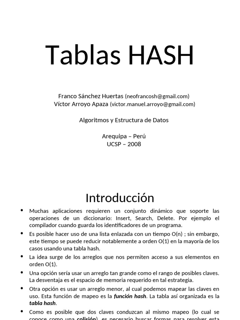 Introducción a Tablas Hash y Funciones | PDF | Cuban Music