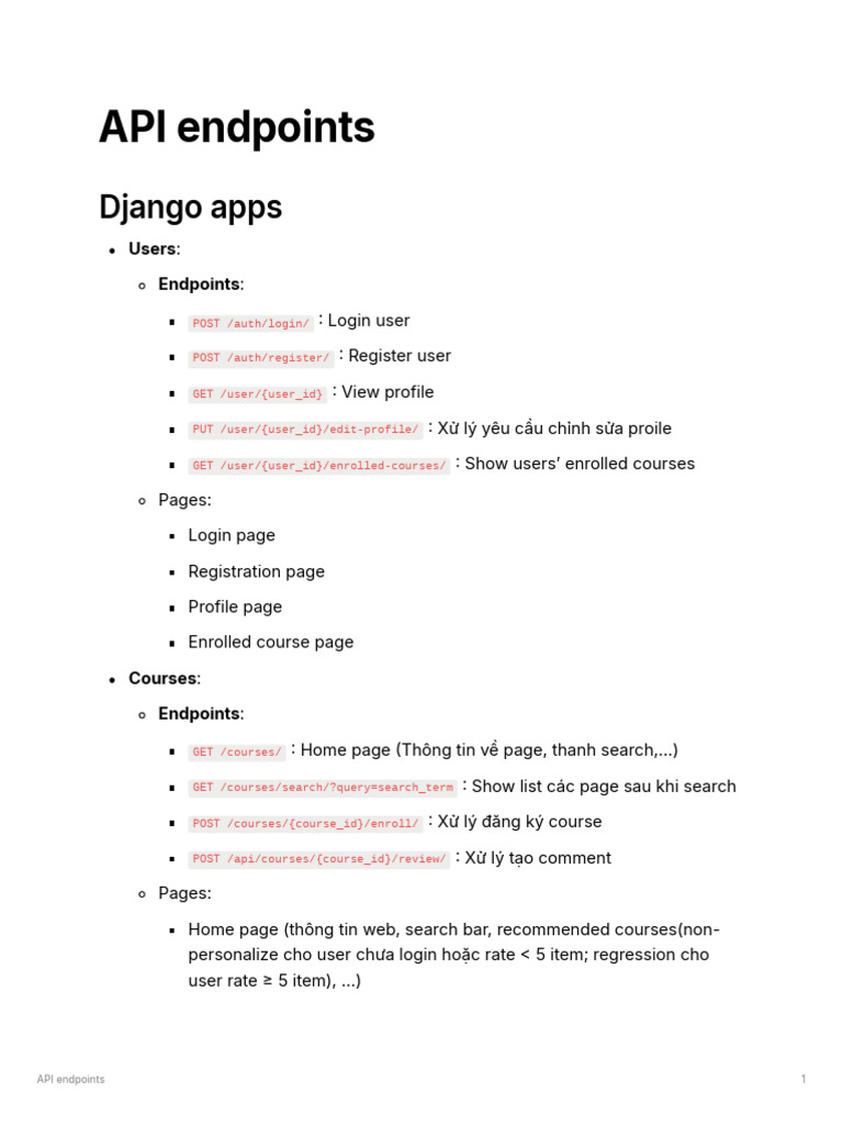 API Endpoints: Django Apps | PDF API Endpoints: Django Apps | PDF