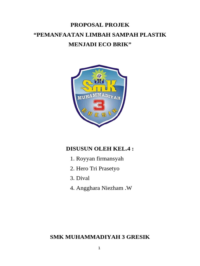 Proposal Projek Ecobrik Kel 4 Titl | PDF