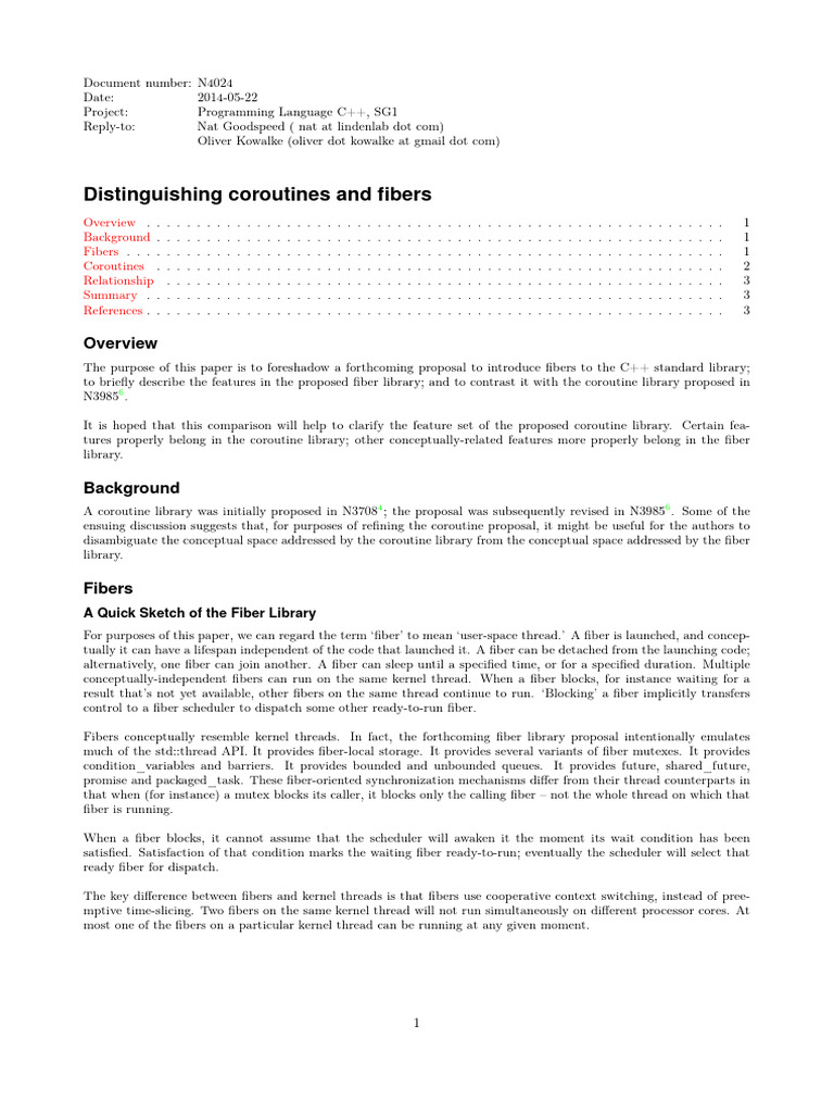 Fiber Coroutine | PDF