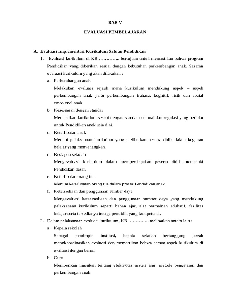 contoh evaluasi IKM | PDF