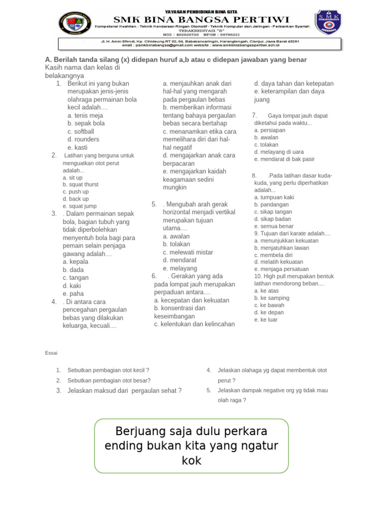 Clas 10 Penjas | PDF