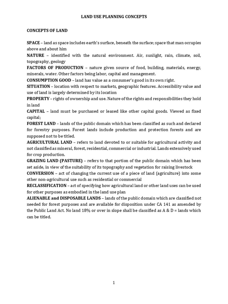 Land Use Planning Concepts | PDF