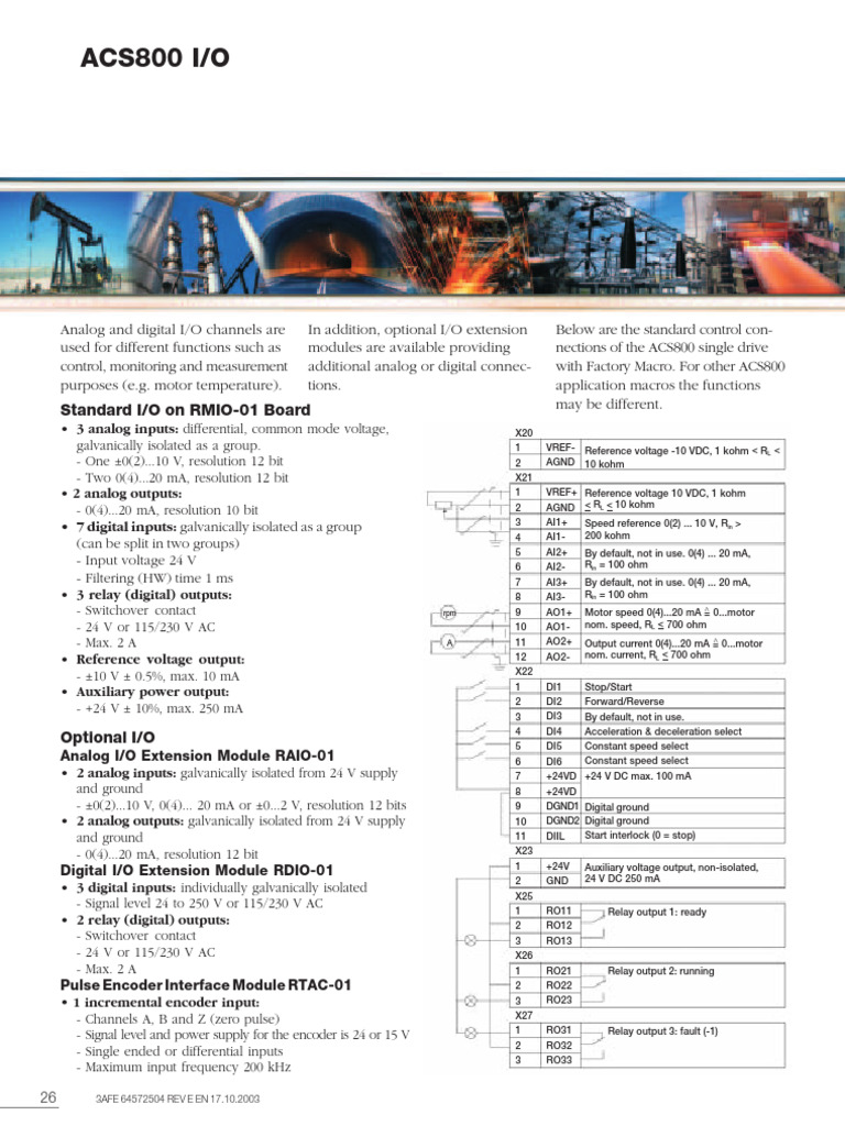 ACS800 Catalogue ACS800 IO p26 | PDF