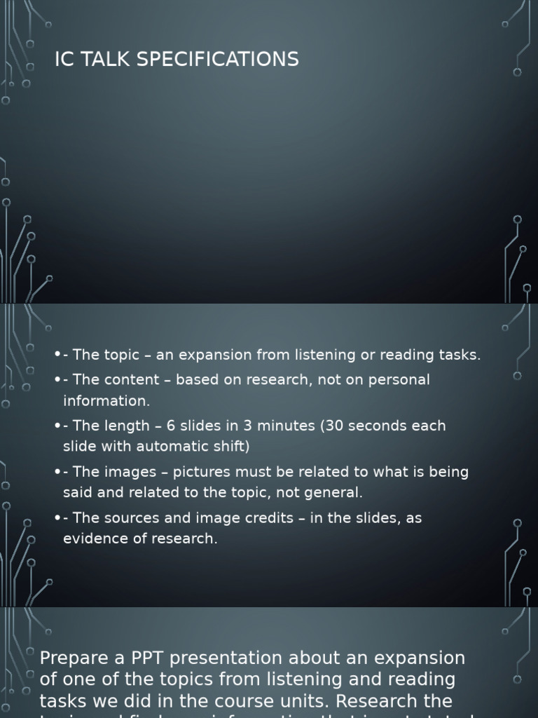 Ic Talk Assignment To Share With Ss | PDF