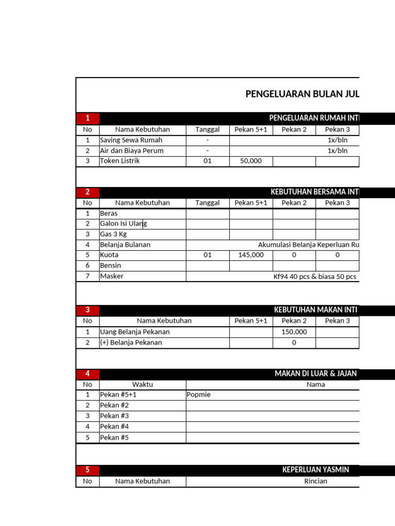 Mini Laporan Istri - Juli 2023 | PDF