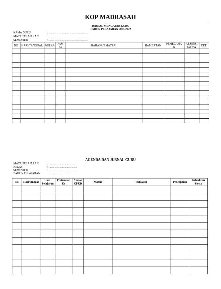 Jurnal Mengajar Uzh. Airna | PDF