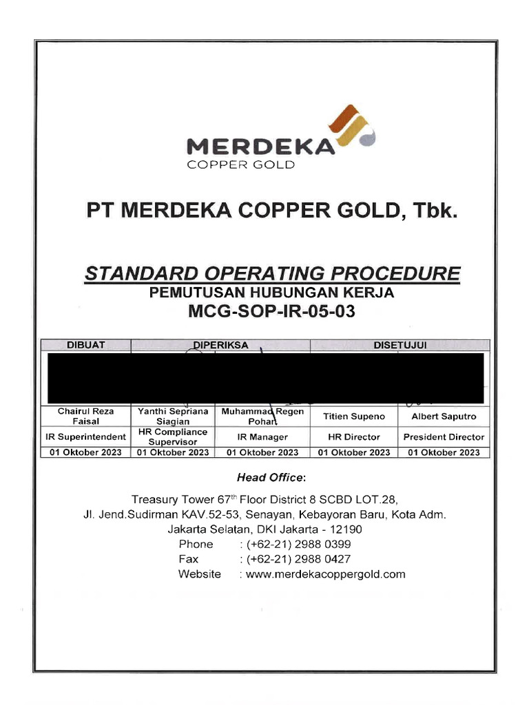 5.-MCG-SOP-IR-05-03-Pemutusan-Hubungan-Kerja | PDF