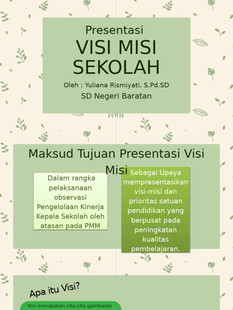 Presentasi Visi Misi Sekolah | PDF