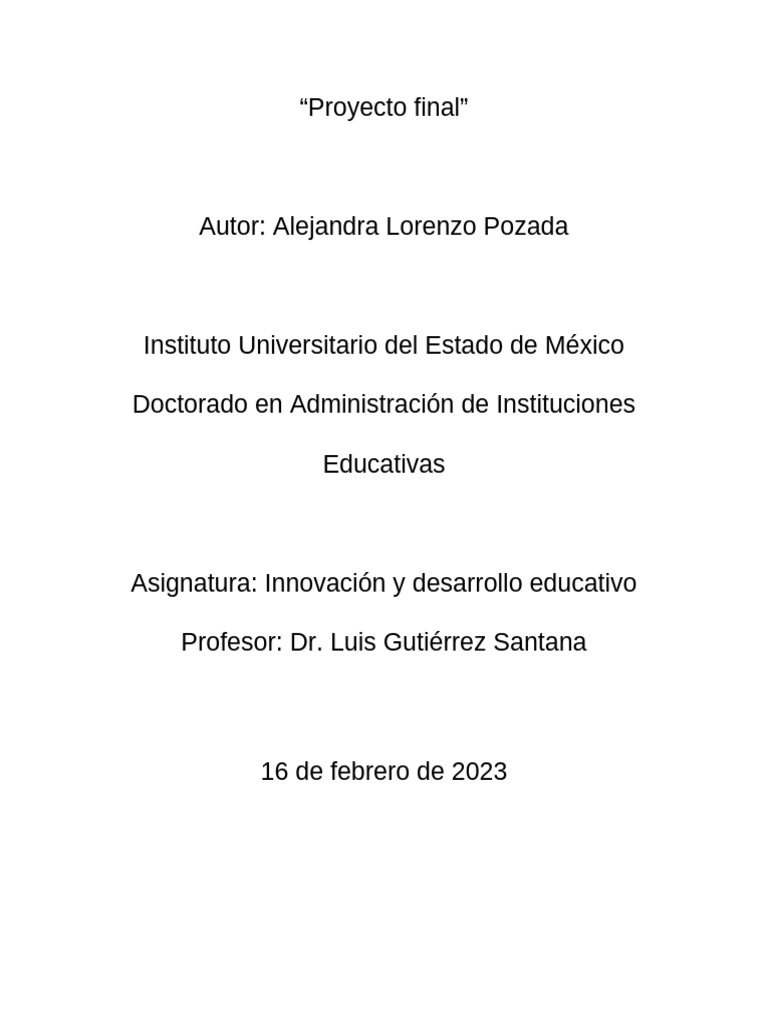 Proyecto Final | PDF