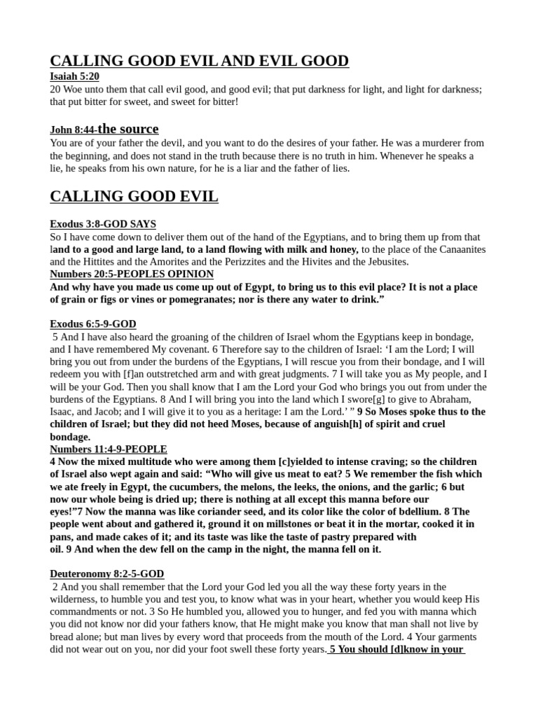 Calling Good Evil and Evil Good | PDF