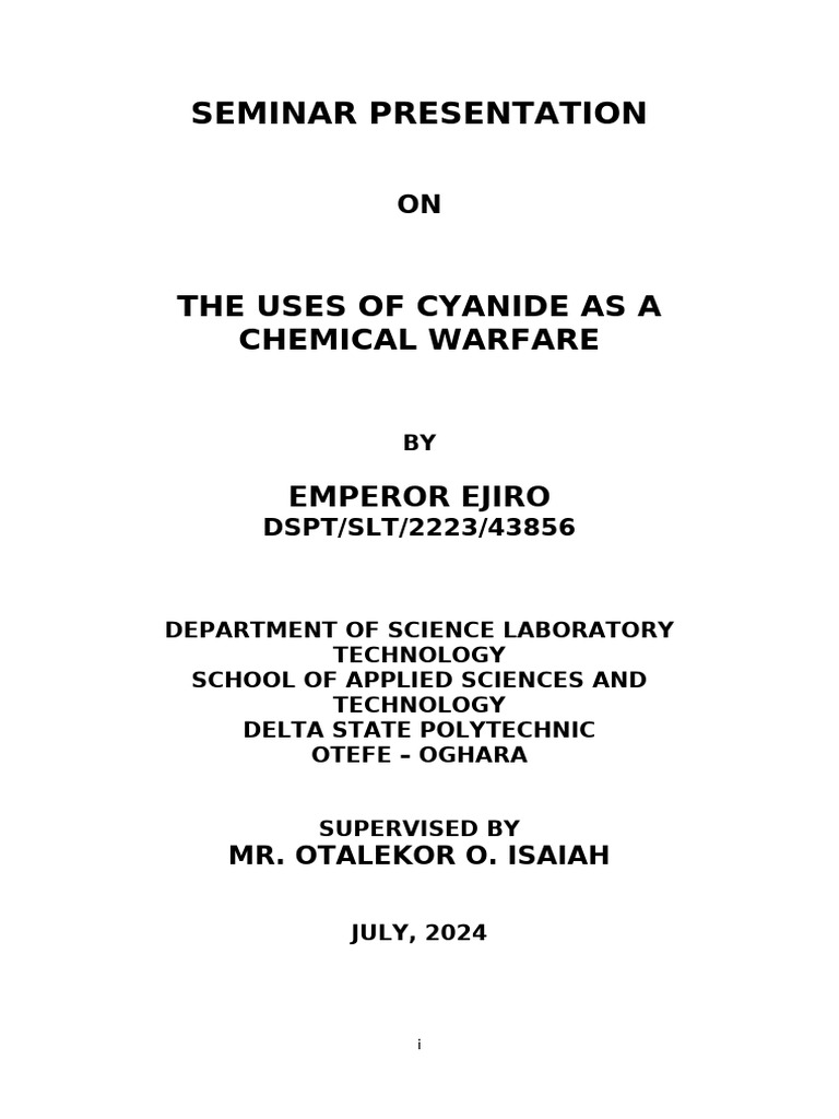 Cyanide Cover Use | PDF