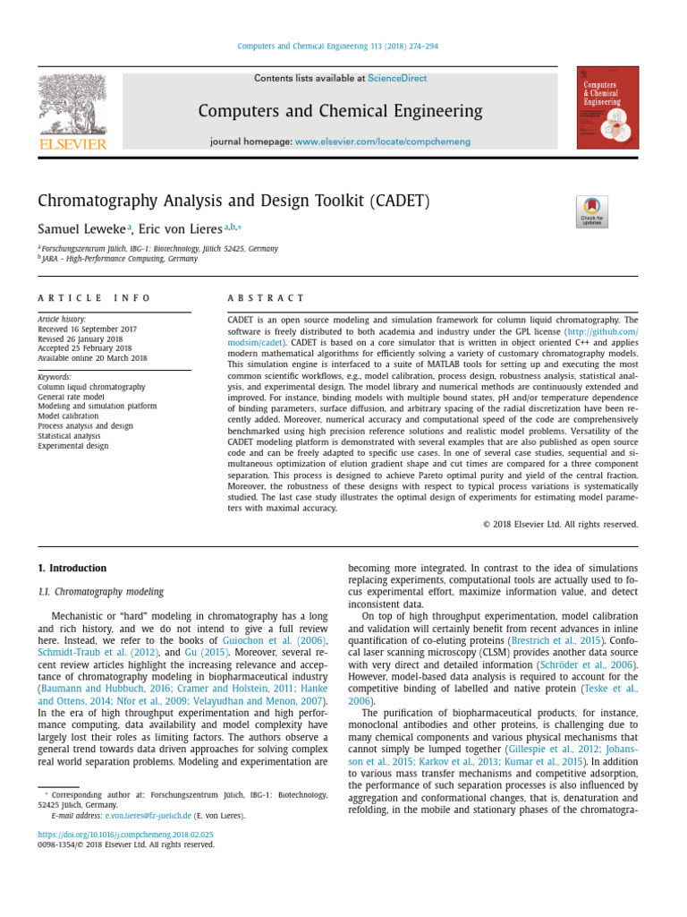 Chromatography Analysis And Design Toolkit Cadet Pdf