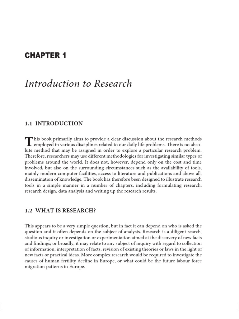 Chapter 1 - Introduction To Research | PDF