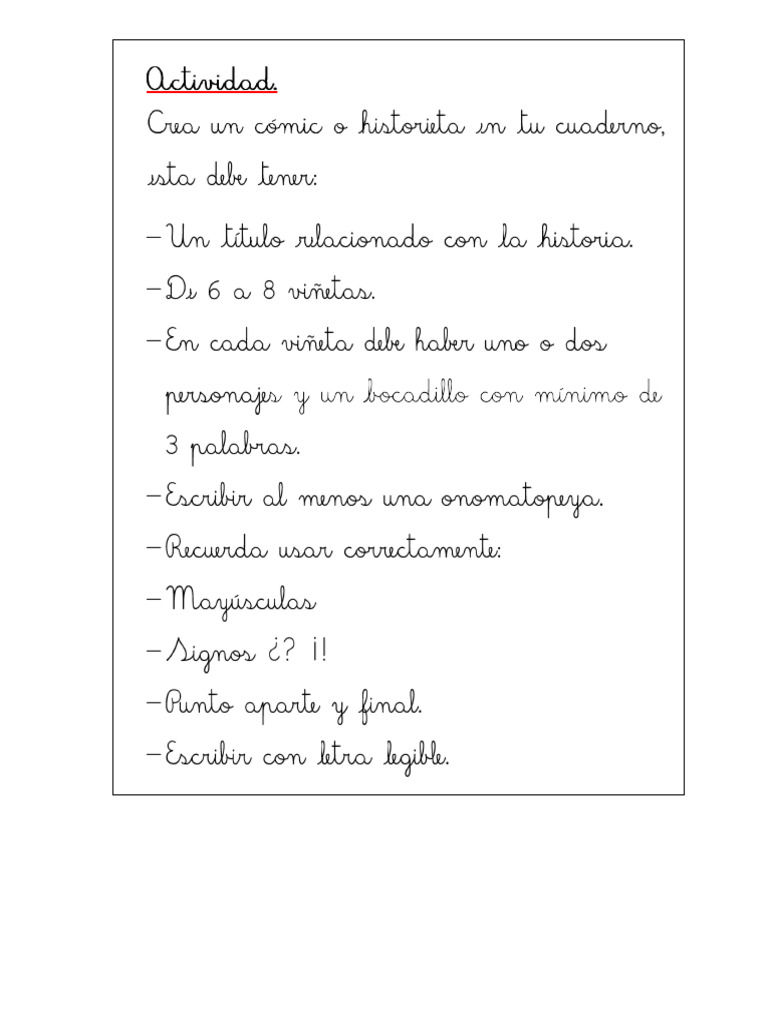 Plantilla Crear Un Comic | PDF