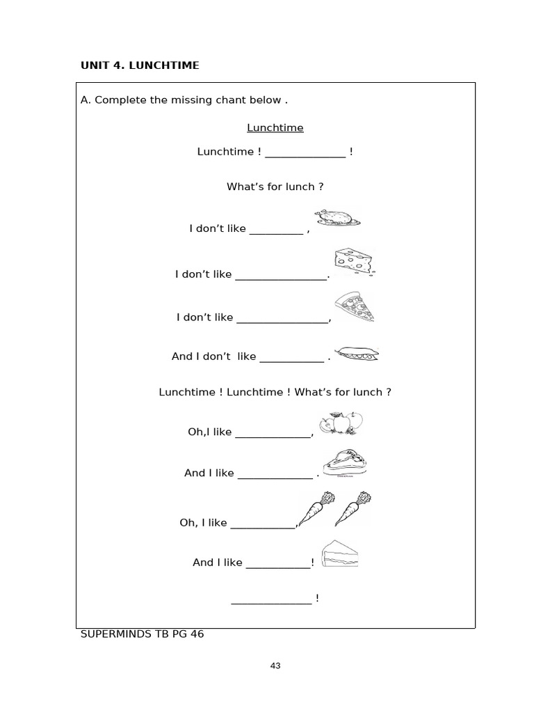 Cefr Unit 4 Lunchtime | PDF