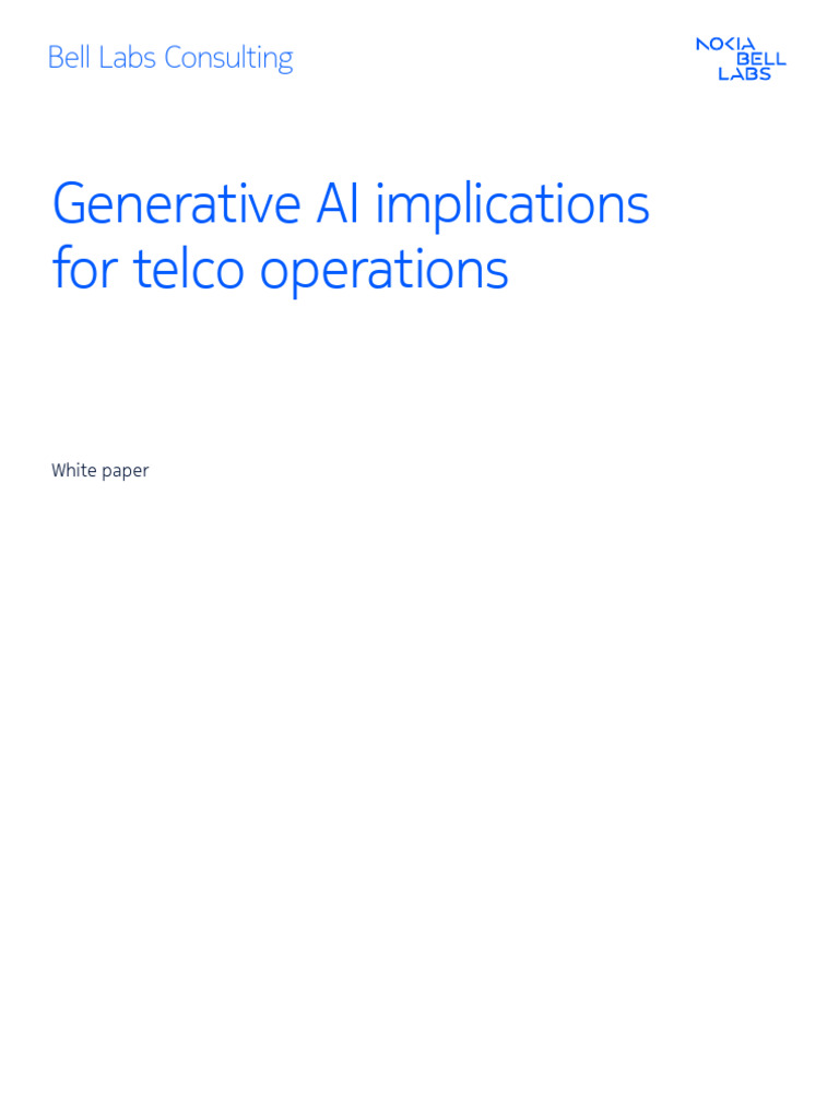 Generative AI Implications For Telco Operations: Bell Labs Consulting | PDF