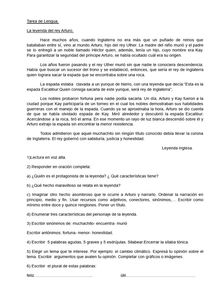 Tarea de Verano 6° | PDF