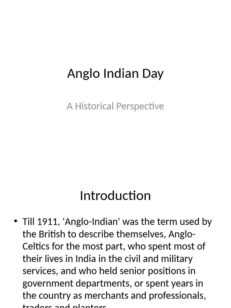 Anglo Indian Day Presentation | PDF