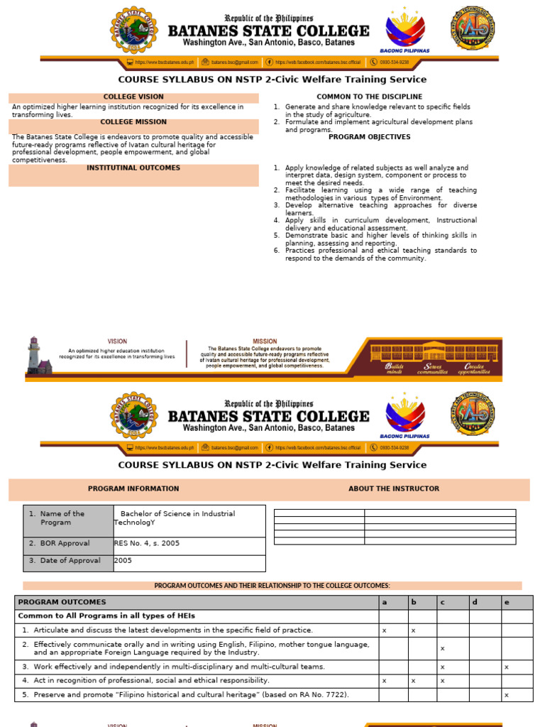 NSTP-2-SYLLABUS-ITD-Copy | PDF