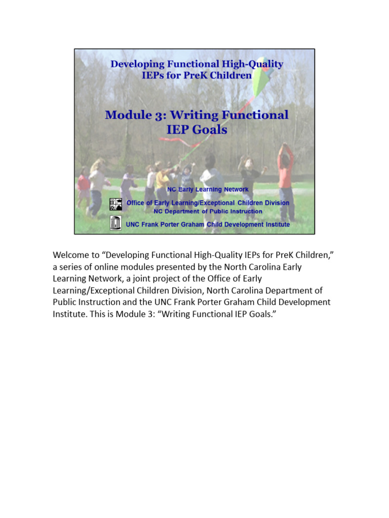 IEPGoal Writing Module 3 | PDF