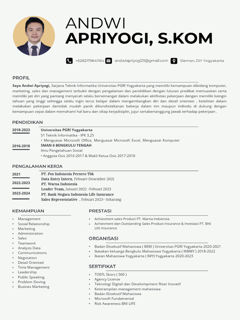 CV - Andwi Apriyogi | PDF