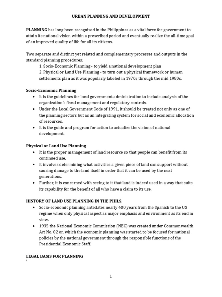 Urban Planning and Development | PDF