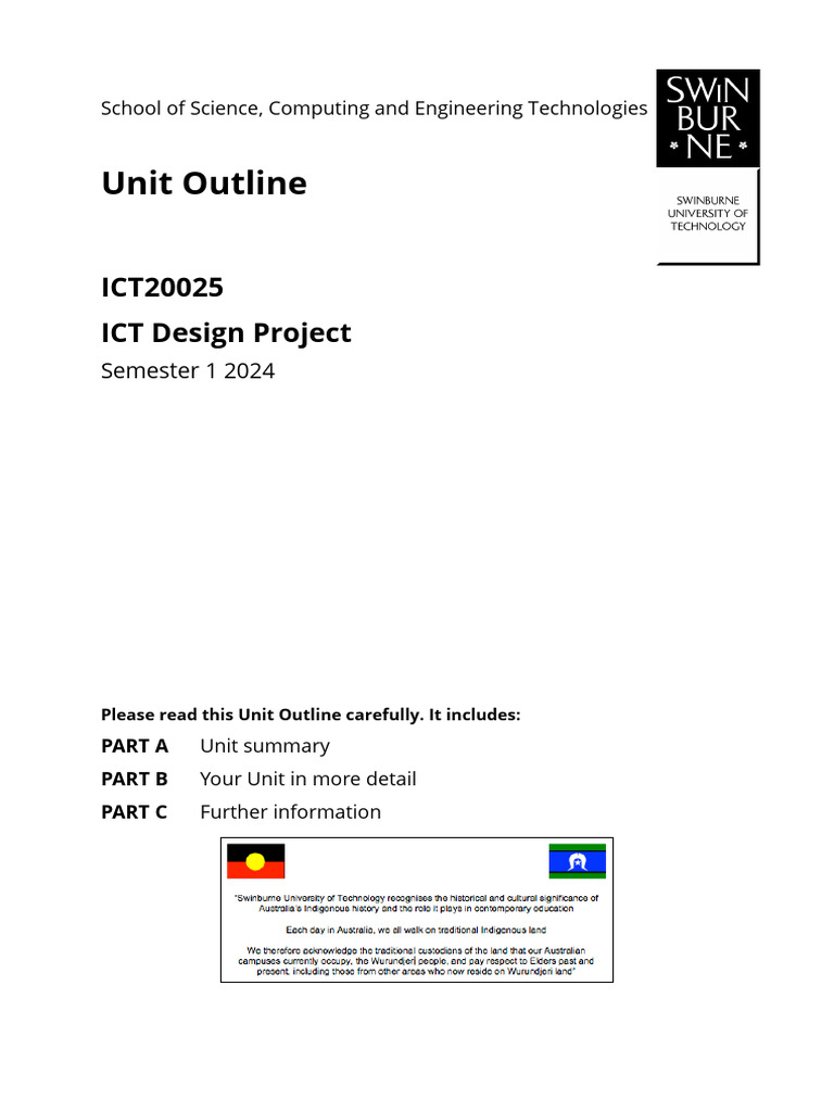 ICT20025 - Unit Outline - S1 - 2024-3 | PDF
