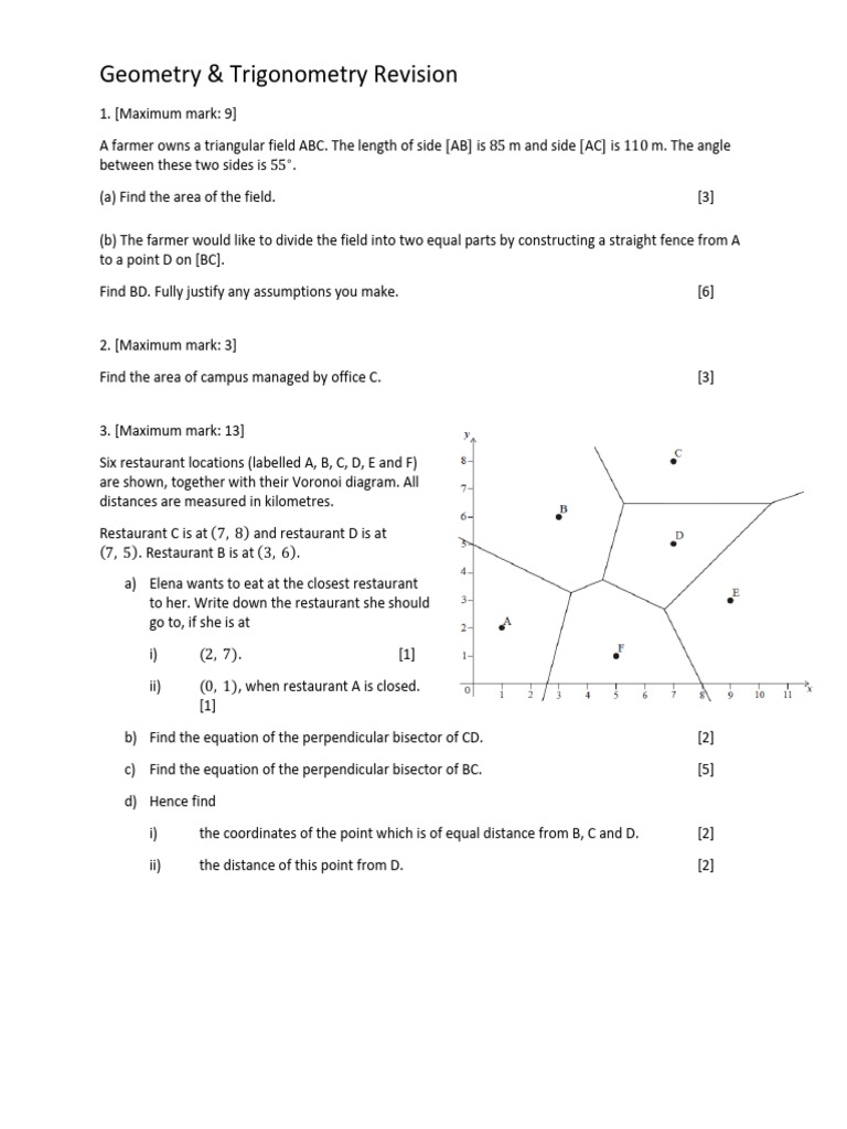 AT1 Geometry & Trigonometry Revision | PDF