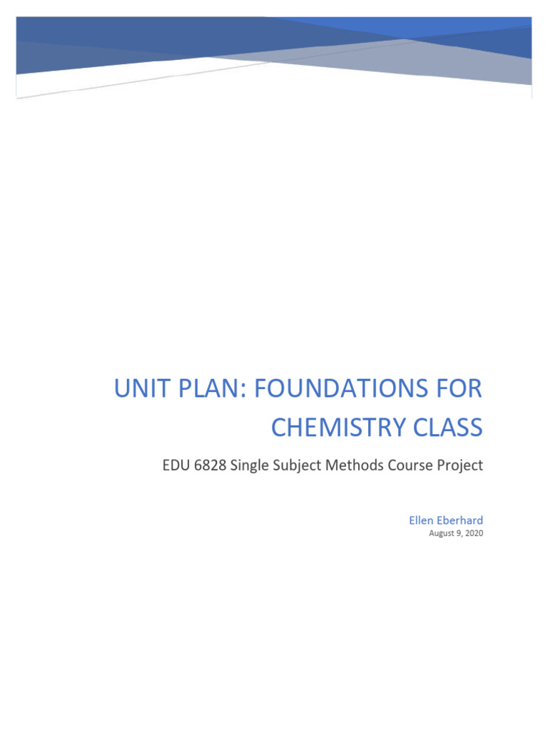Chemistry Introductory Unit | PDF