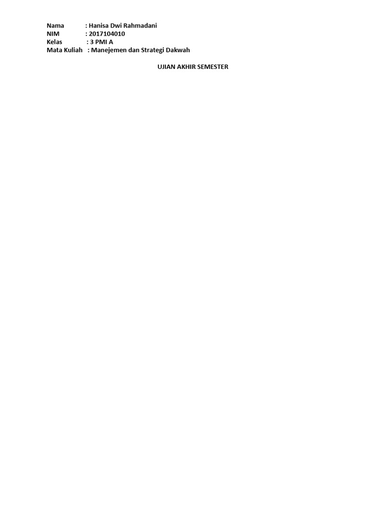 UaS MSD Hanisa | PDF