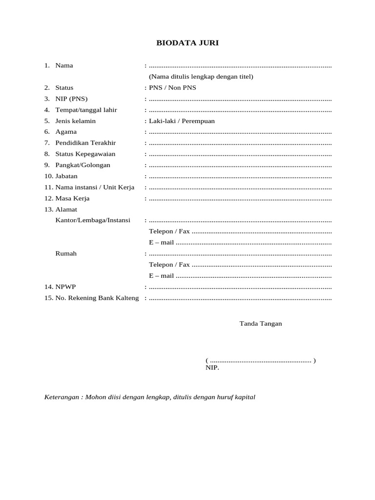 BIODATA JURI | PDF