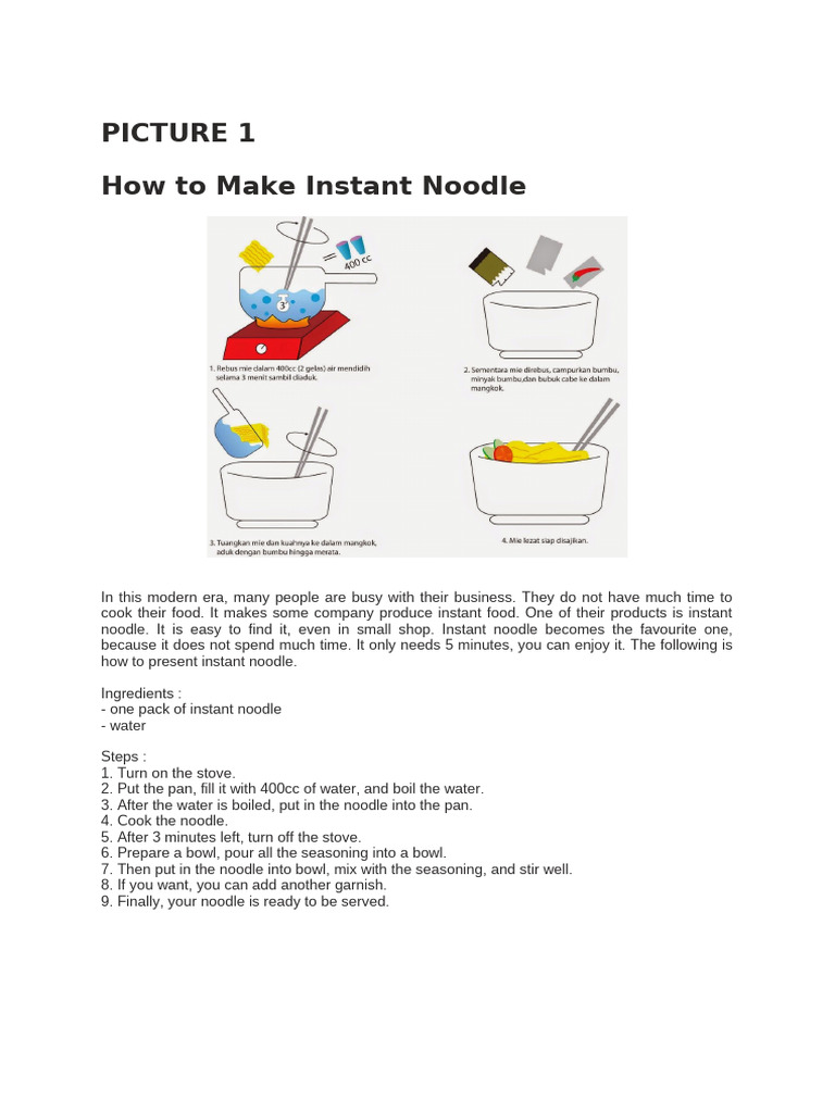 MEDIA AJAR SIMULASI MENGAJAR How To Make Instant Noodle | PDF
