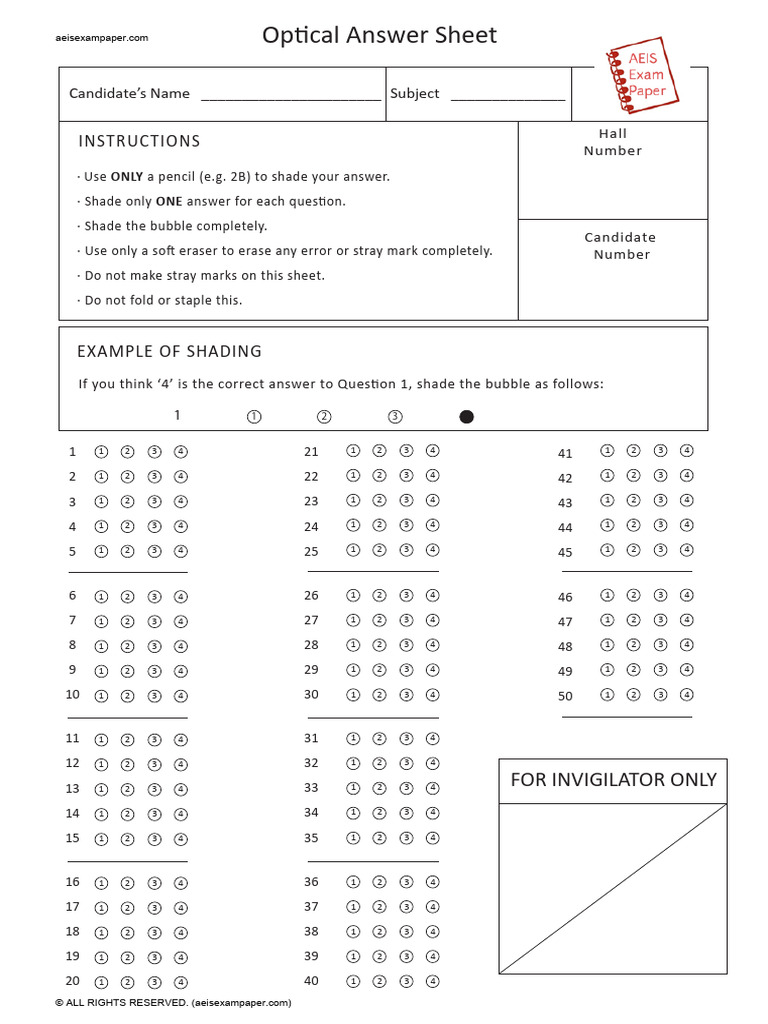 Oas Sheet Ver 2.7 Aeisexampaper - Com (Both Sided) | PDF | Conservation ...