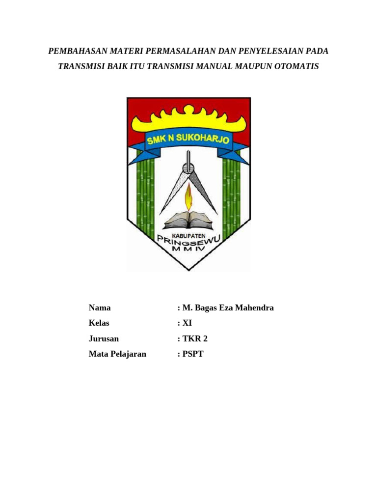 Makalah TRANSMISI MANUAL MAUPUN OTOMATIS Bagas | PDF