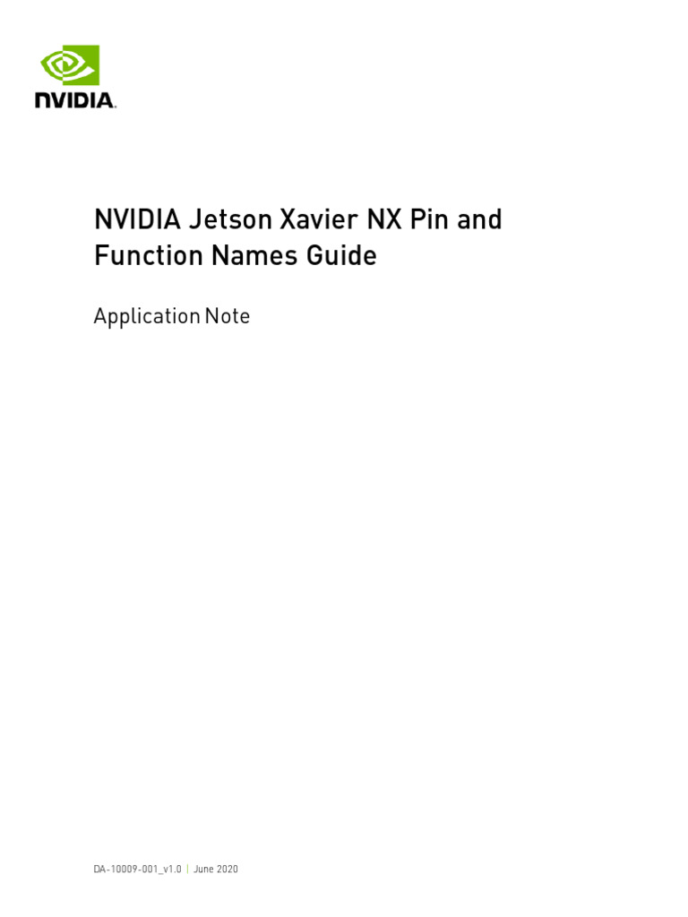Jetson Xavier NX Pin and Function Names Guide v1.0 | PDF